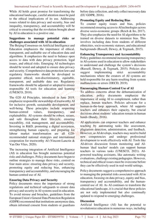 Revolutionizing Education How Artificial Intelligence is transforming ...