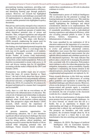 Revolutionizing Education How Artificial Intelligence is transforming the Learning Landscape | PDF