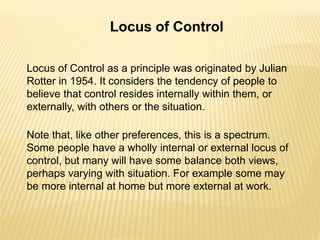 115. locus of control by jullian rotter | PPTX