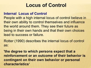 115. locus of control by jullian rotter | PPTX