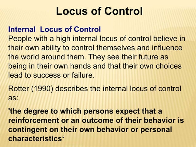 115. locus of control by jullian rotter | PPTX