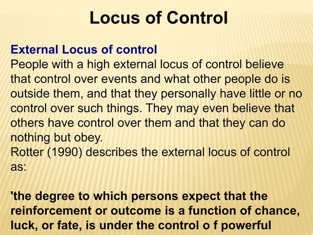 115. locus of control by jullian rotter | PPTX