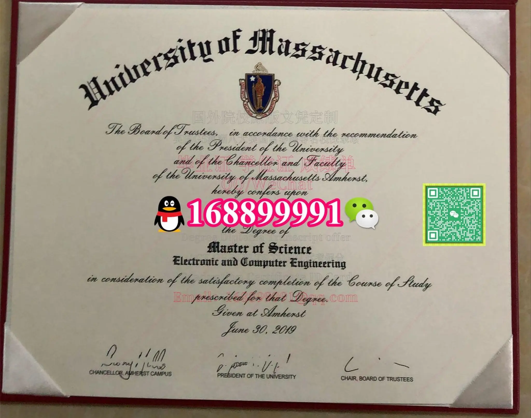 University of Massachusetts Amherst degree offer diploma Transcript | PPT