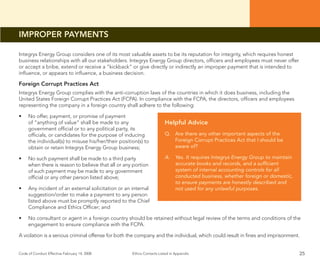 integrys governance codeofconduct | PPT