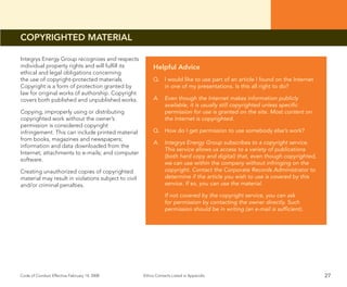 integrys governance codeofconduct | PPT