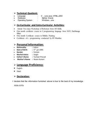 B.tech(Information Technology) | DOCX