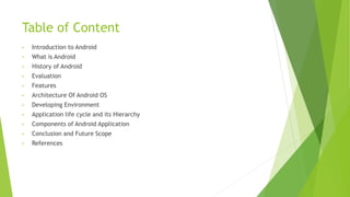 Android OS and application development | PPT
