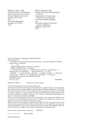 Diagnosis Of Endometrial Biopsies And Curettings Michael T Mazur | PDF
