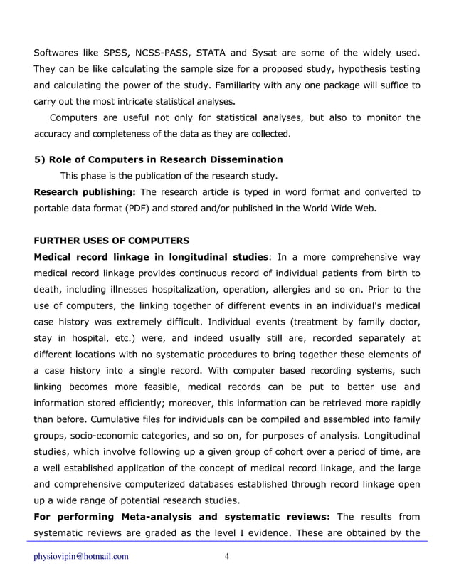 Role of computers in research | PDF