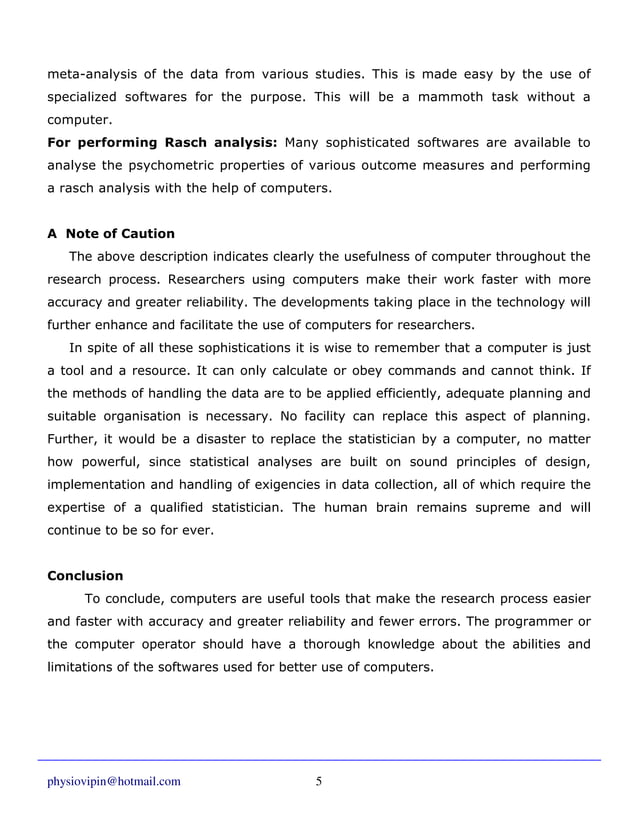 Role of computers in research | PDF