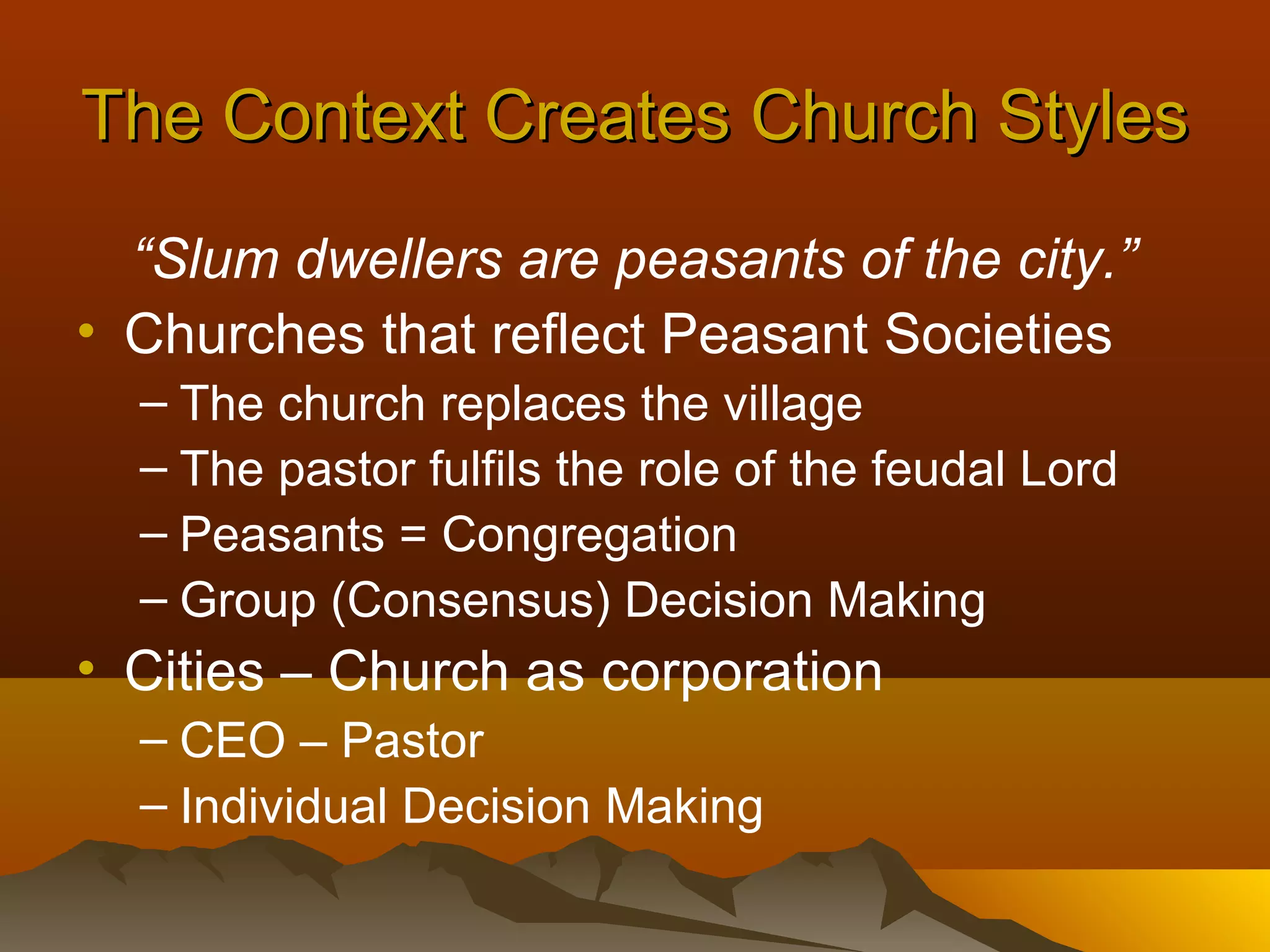 Church in the Midst of the Culture of Poverty | PPT