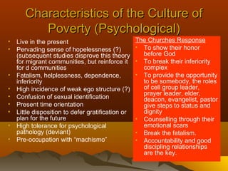 Church in the Midst of the Culture of Poverty | PPT