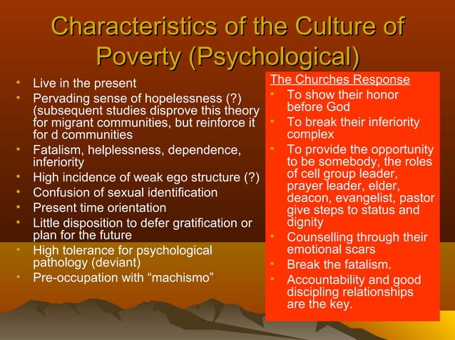 Church in the Midst of the Culture of Poverty | PPT