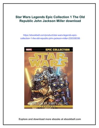 Star Wars Legends Epic Collection 1 The Old Republic John Jackson ...