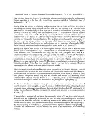 HISTOGRAM OF NEIGHBORHOOD TRIPARTITE AUTHENTICATION WITH FINGERPRINT-BASED BIOMETRICS FOR IOT ...