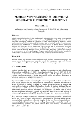 Matbase auto Function Non-relational Constraints Enforcement Algorithms | PDF