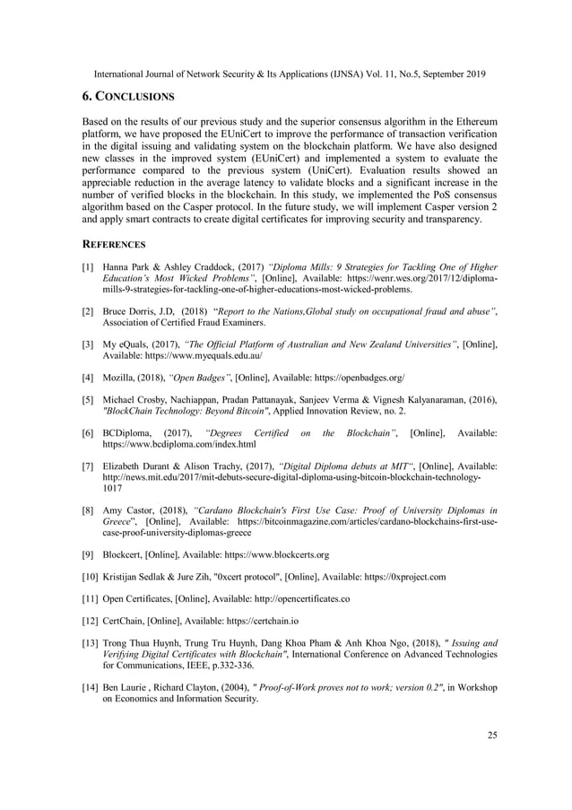 Eunicert Ethereum Based Digital Certificate Verification System Pdf