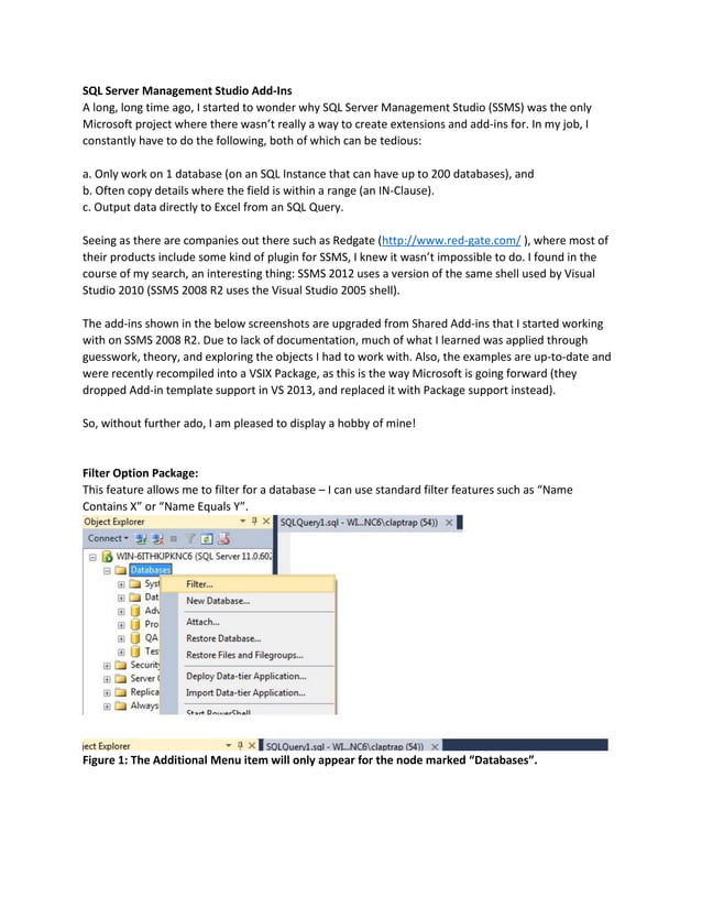 BlackOps Projects (SQL Server Add-Ins) | PDF