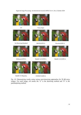 COMPARISON OF DENOISING ALGORITHMS FOR DEMOSACING LOW LIGHTING IMAGES USING CFA 2.0 | PDF