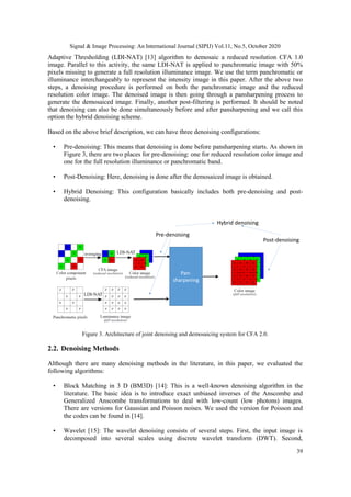 COMPARISON OF DENOISING ALGORITHMS FOR DEMOSACING LOW LIGHTING IMAGES USING CFA 2.0 | PDF ...