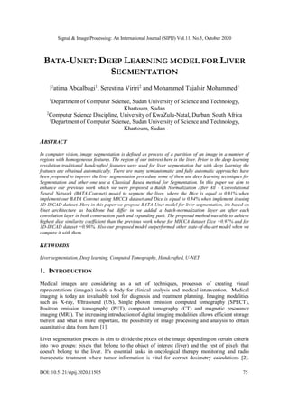 Bata-Unet: Deep Learning Model for Liver Segmentation | PDF