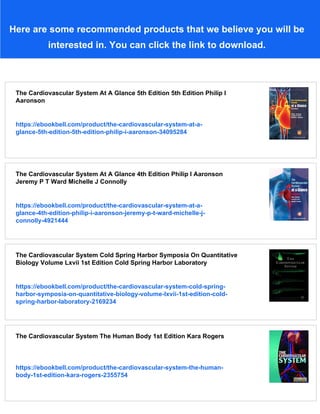 The Cardiovascular System At A Glance Philip I Aaronson Jeremy Pt Ward ...