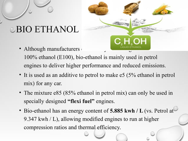 ALTERNATIVE FUELS ETHAOL &AND METHANOL | PPT