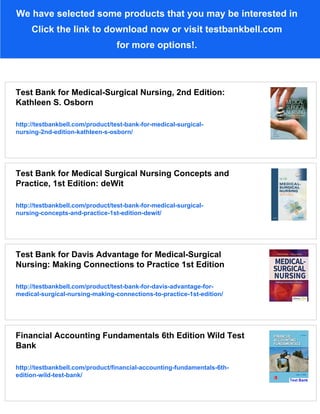 Test Bank for Medical Surgical Nursing Preparation for Practice, 1st ...