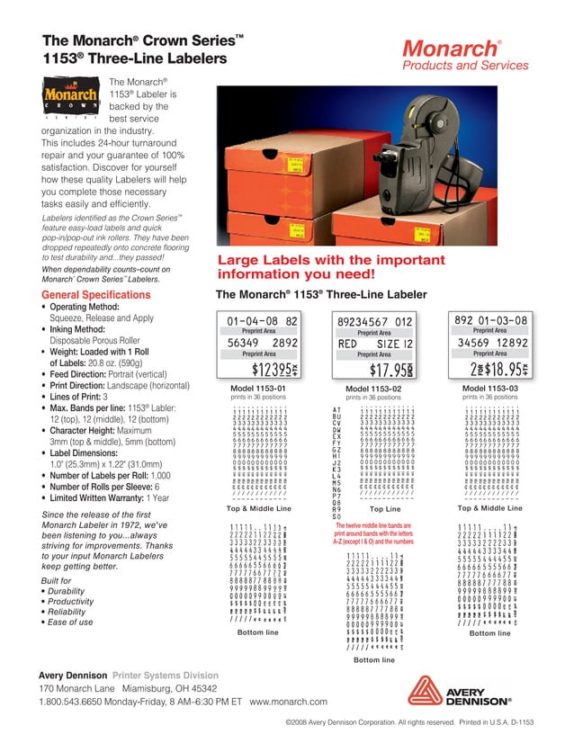 Monarch 1153 Price Gun [Pricinggunsworld.com] | PDF