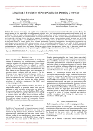 Modelling & Simulation of Power Oscillation Damping Controller | PDF