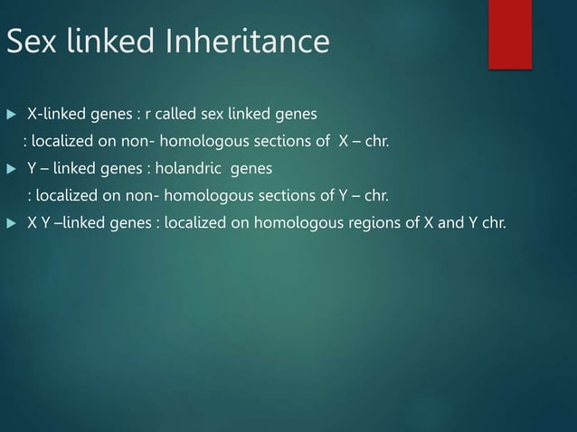 Inheritance Autosomal And Sex Linked Ppt