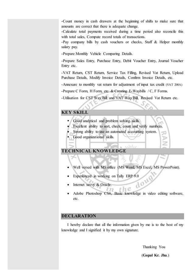 Gopal Resume(CV) | DOCX