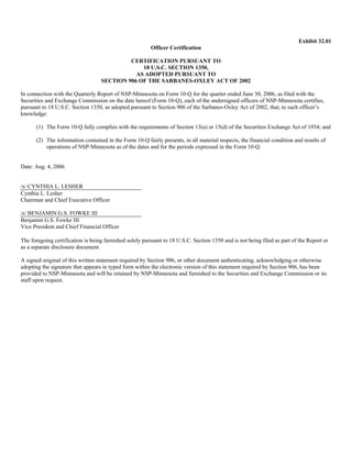 xcel energy NSP-MN_Q206_10Qb | PDF