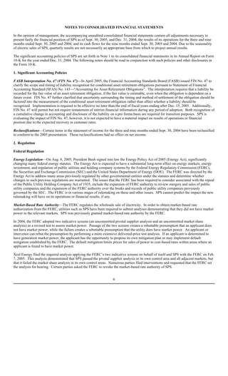 xcel energy SPS_Q305_10Q | PDF | Stocks and Bonds | Personal Investing