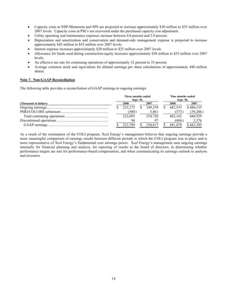 xcel energy Q308_release | PDF