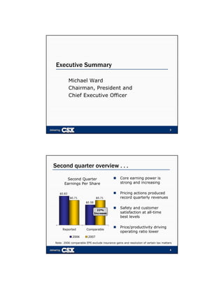 csx 2007-Q2-bwslides | PDF