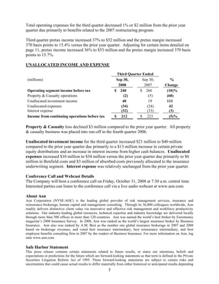 aon Press Release 3Q 08 | PDF