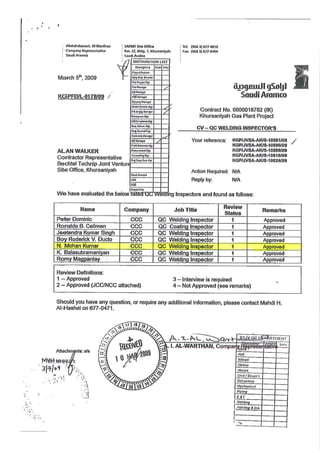 SAUDI Aramco SAP Approved Letter | PDF