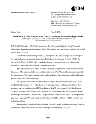 alltel 3Q06_Releasea | PDF