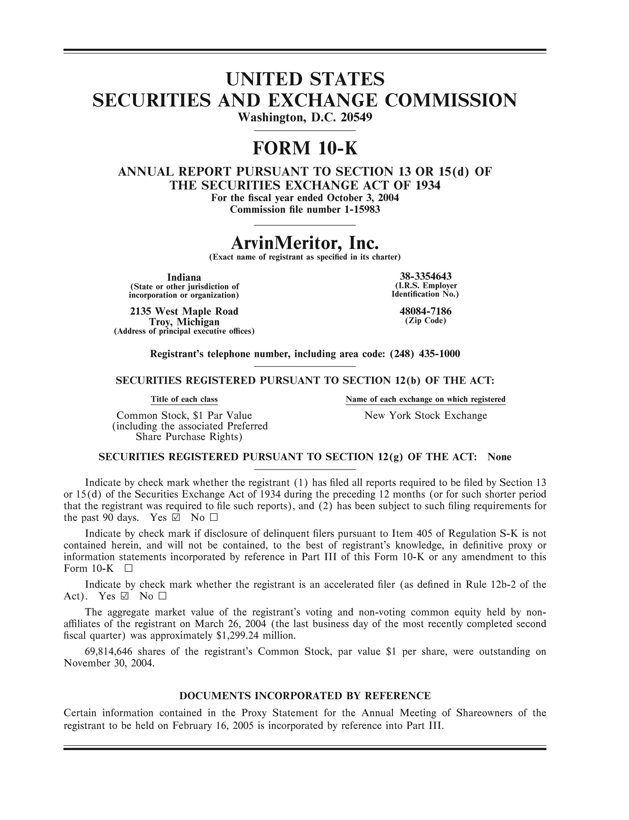 Arvinmeritor 2004 Annual Report | PDF