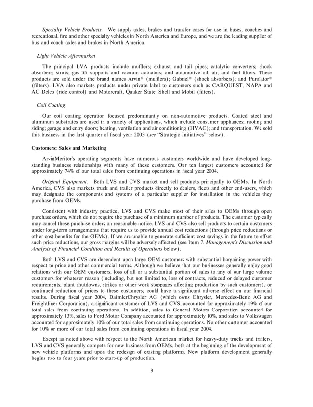 Arvinmeritor 2004 Annual Report | PDF