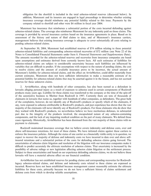 Arvinmeritor 2004 Annual Report | PDF