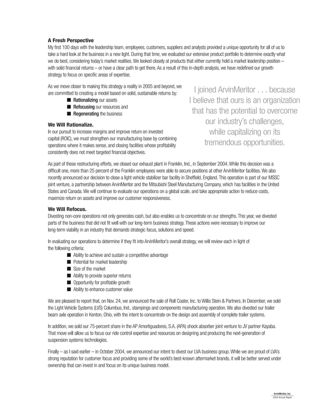 Arvinmeritor 2004 Annual Report | PDF