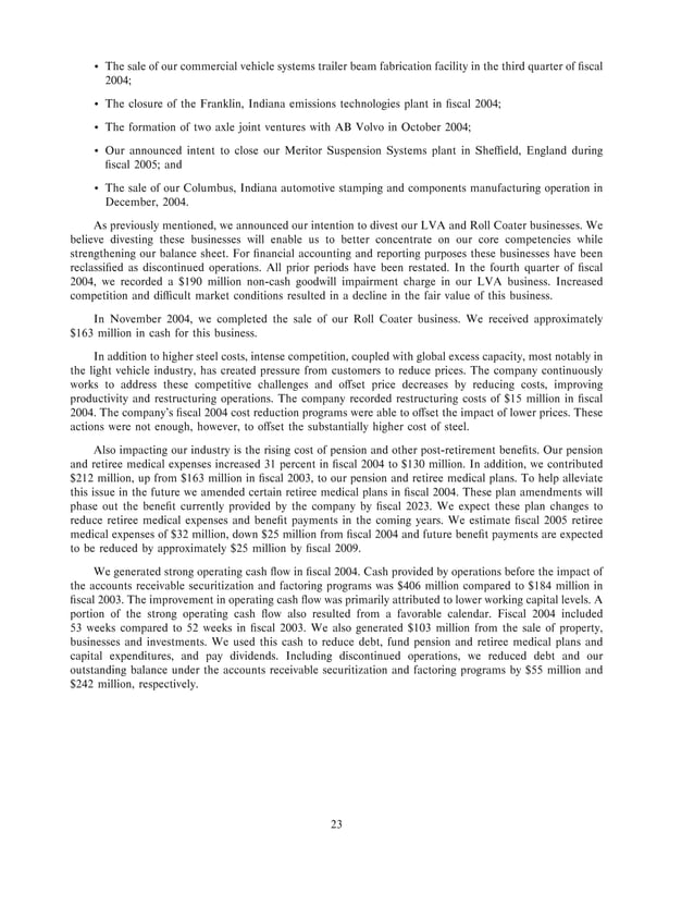 Arvinmeritor 2004 Annual Report | PDF