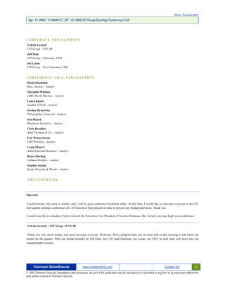 cit Q12006Transcript | PDF