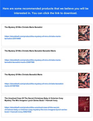 The Mystery Of Mrs Christie Marie Benedict | PDF
