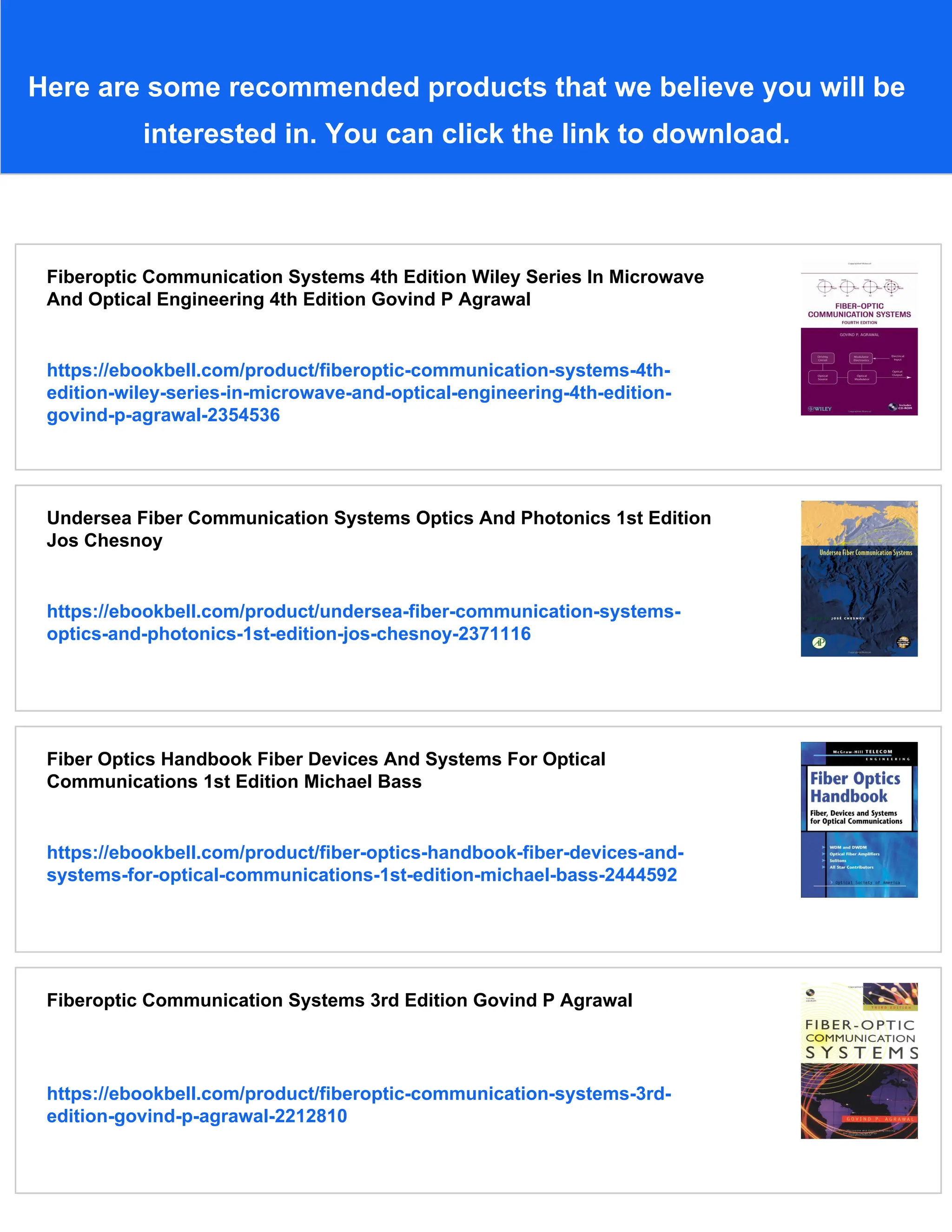 Fiberoptic Communication Systems And Components Vivekanand Mishra | PDF
