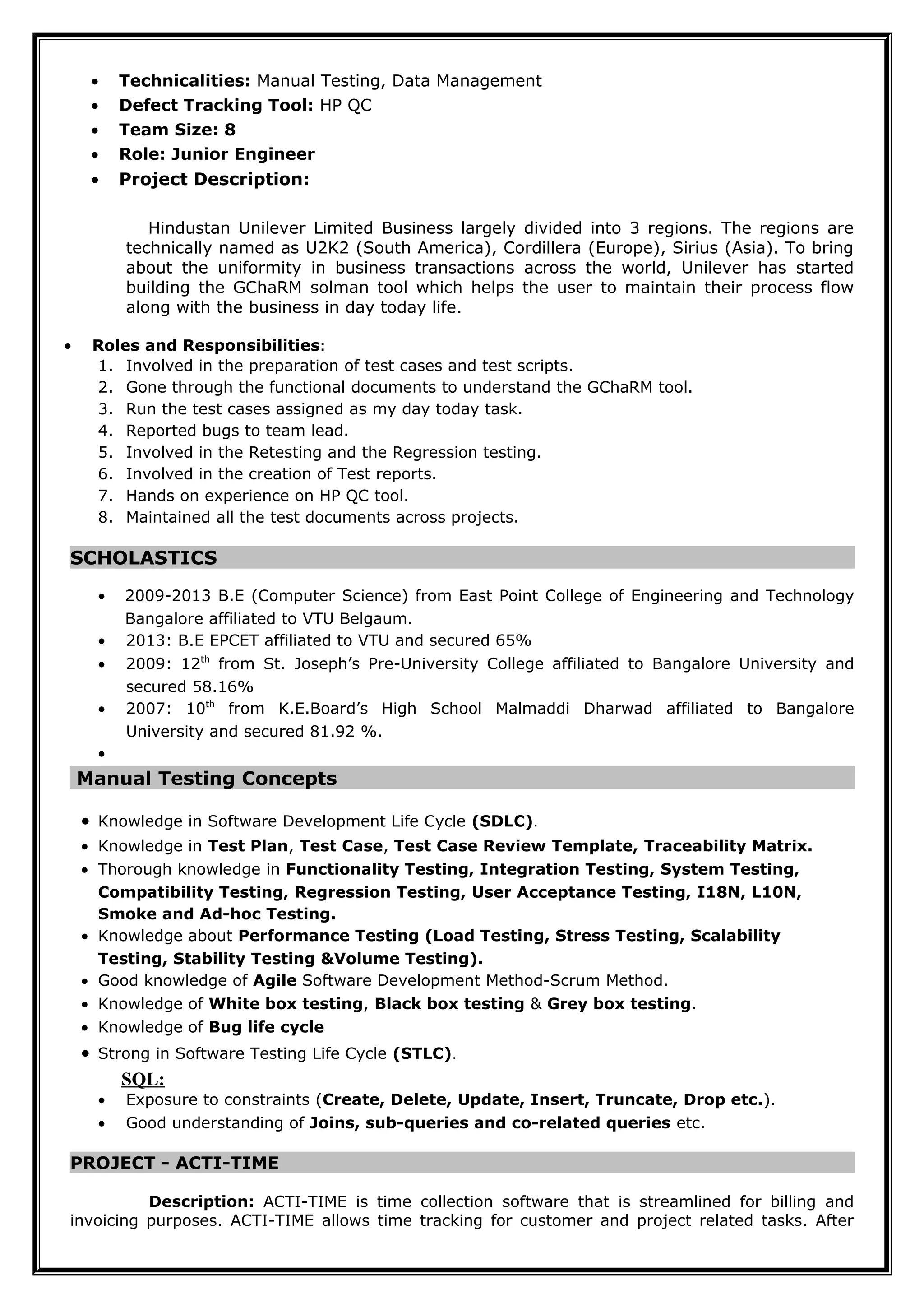 Vishwanath Resume_Manual Testing | DOC | Business | Business and Finance