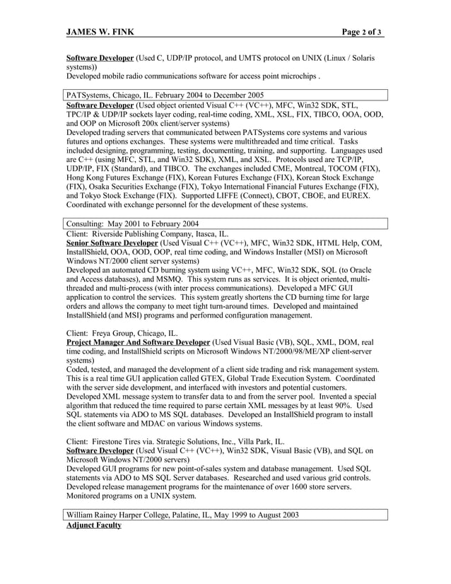 RESUME_SoftwareEngineer.DOC | Computing | Technology & Computing