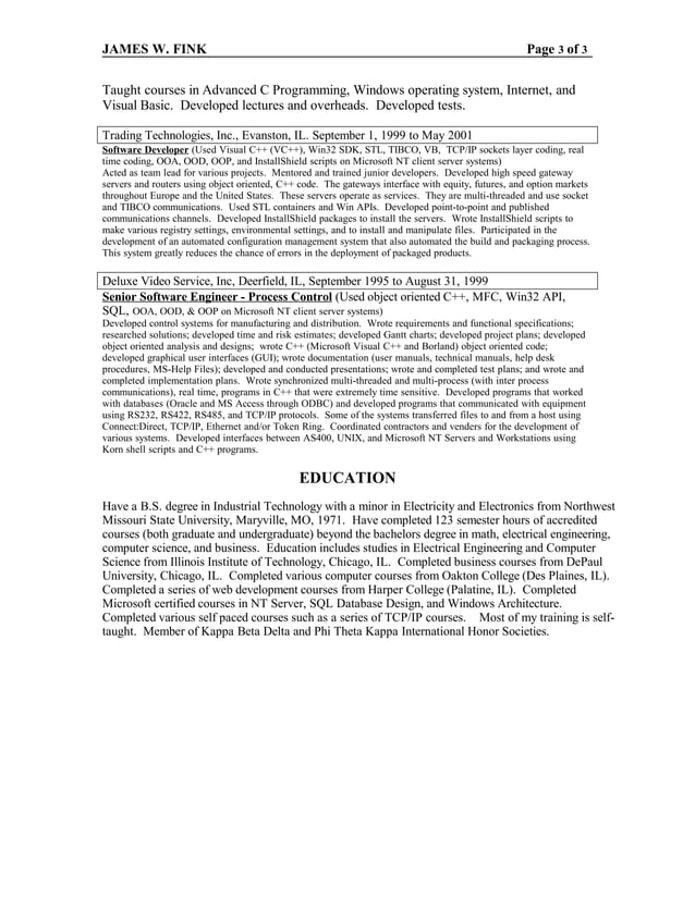 RESUME_SoftwareEngineer.DOC | Computing | Technology & Computing